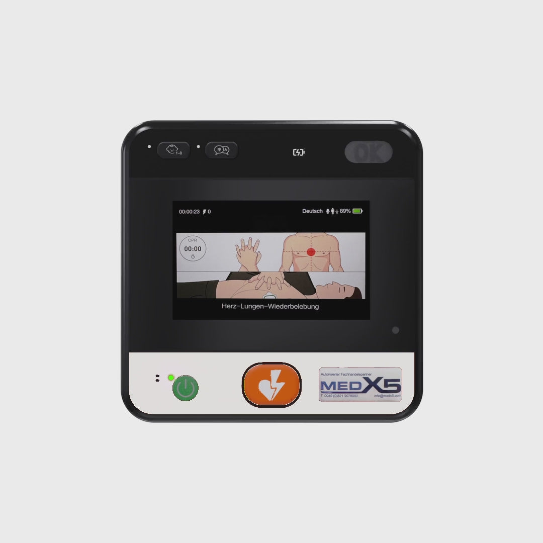 Metrax myPAD-A mit Touch Screen-Monitor, automatische Schockabgabe, DE